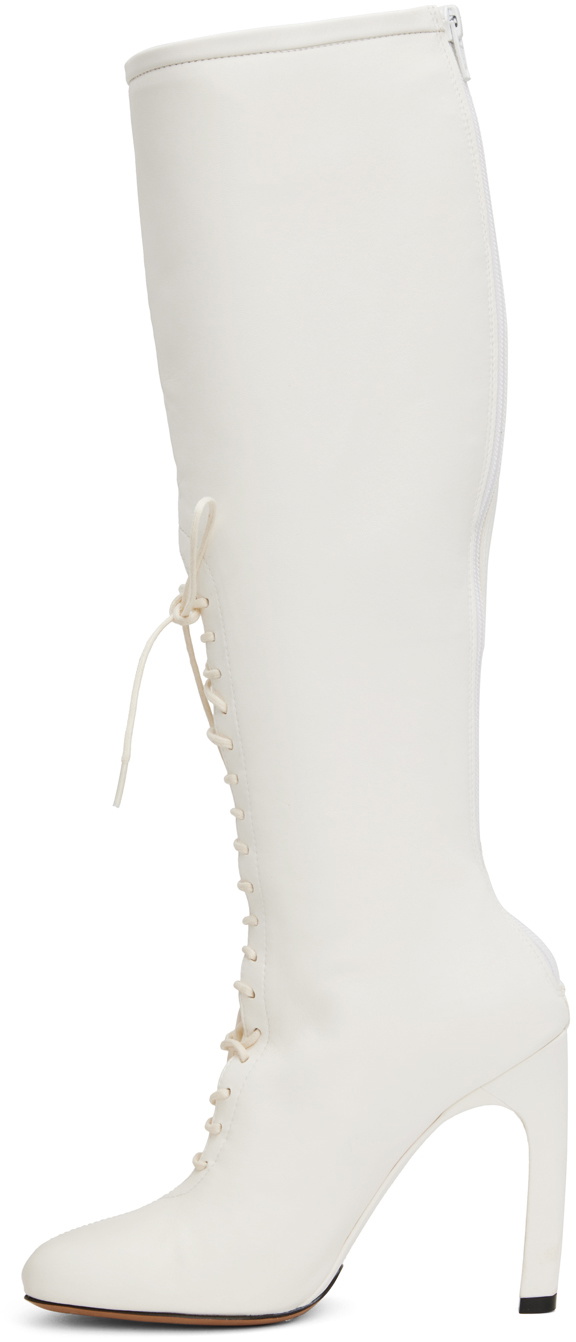Dries Van Noten White Lace-Up Boots Dries Van Noten