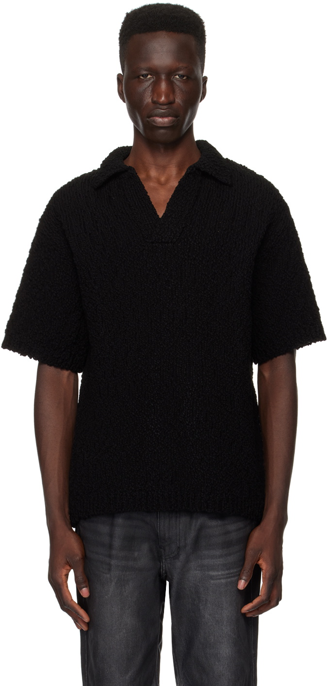 Wooyoungmi Black Open Polo Wooyoungmi