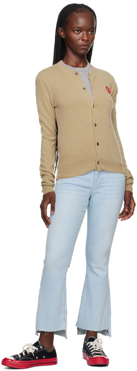 COMME des GARÇONS PLAY Tan Invader Edition Cardigan Comme des Garcons Play