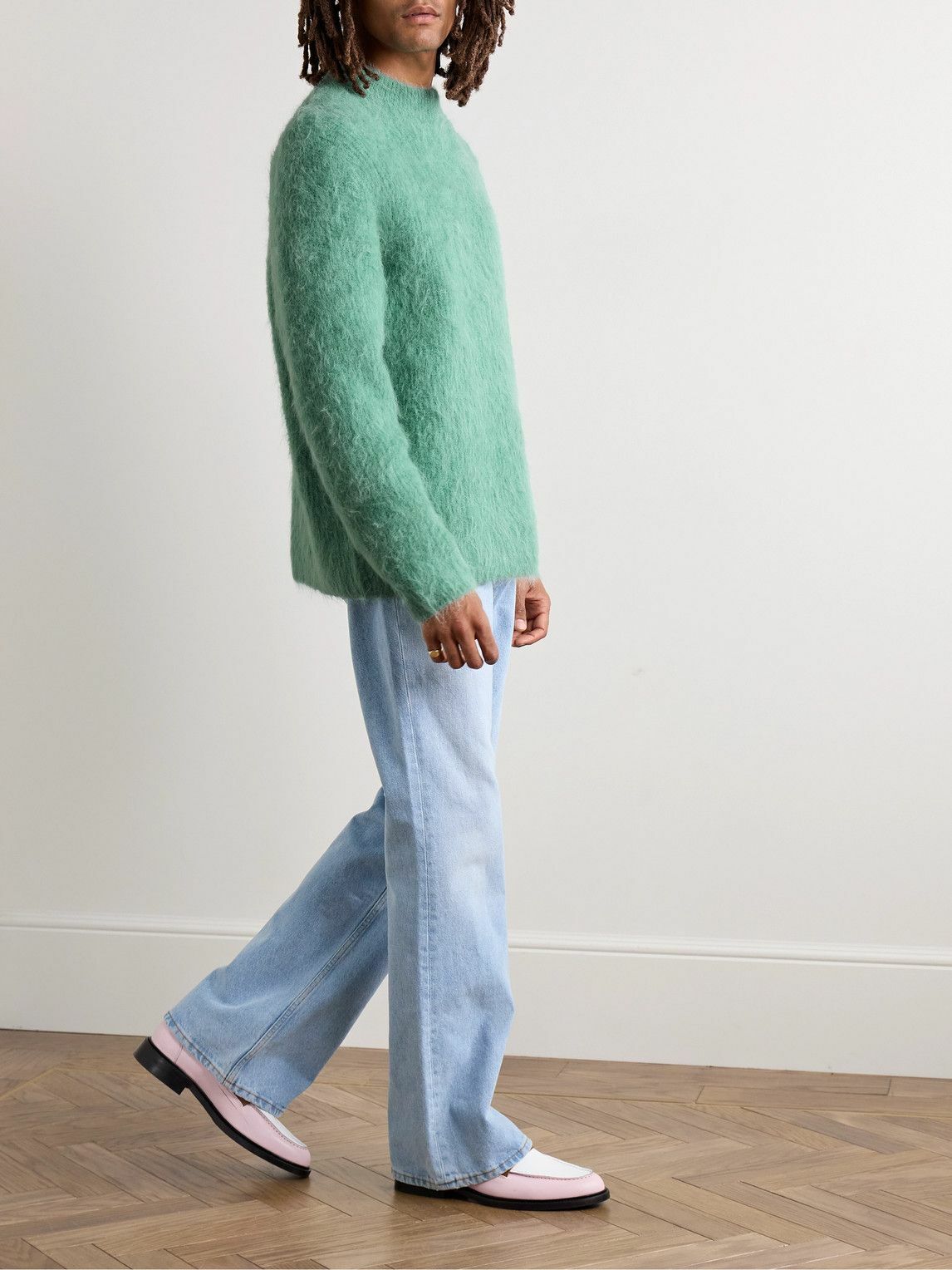 Séfr - Haru Alpaca-Blend Mock-Neck Sweater - Green Séfr