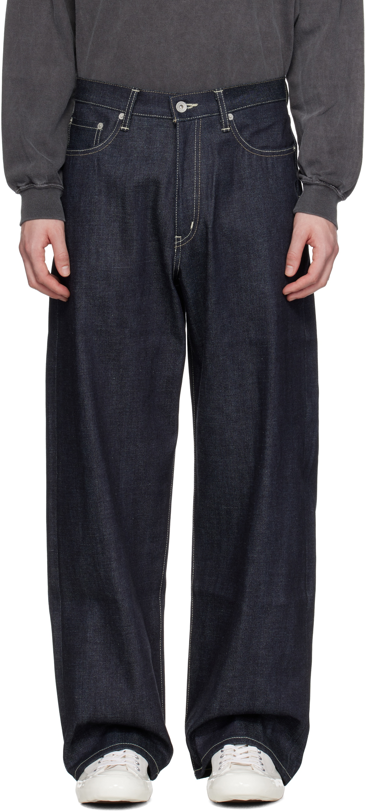 Neighborhood Blue Rigid Denim DP Wide Jeans Neighborhood