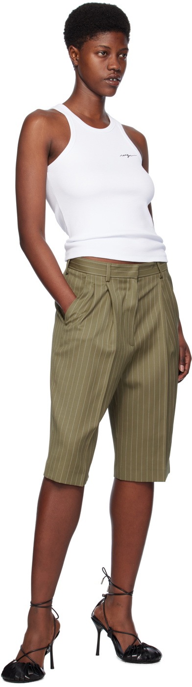 MSGM White Embroidered Tank Top MSGM