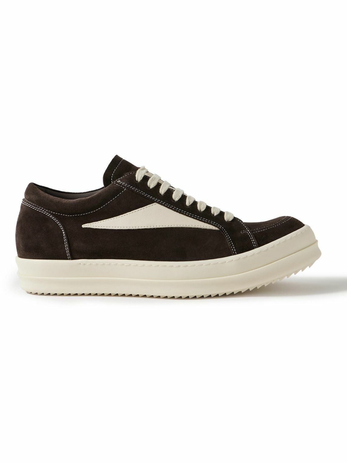 Rick Owens - Vintage Leather-Trimmed Suede Sneakers - Brown Rick Owens