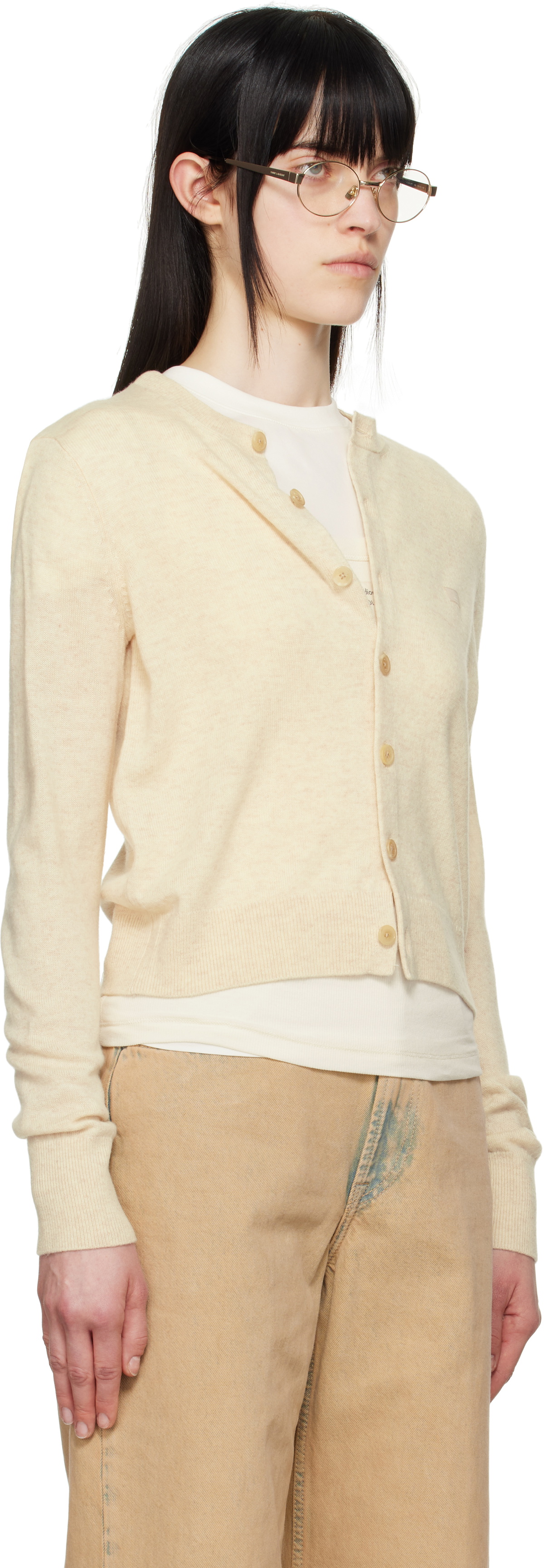 Acne Studios Beige Yak Wool Cardigan Acne Studios