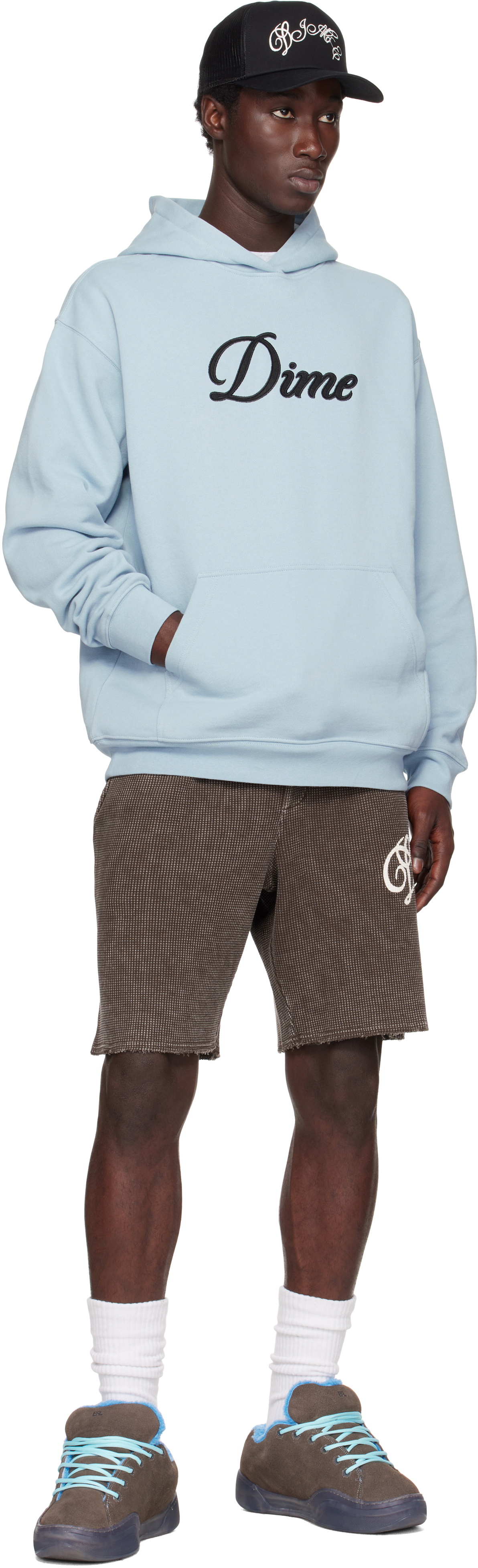 Dime Blue Cursive Hoodie Dime