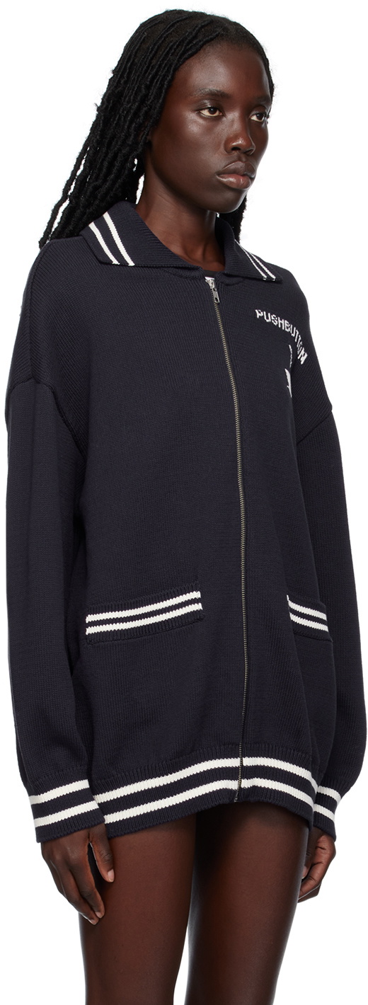 Pushbutton Navy Intarsia Jacket Pushbutton