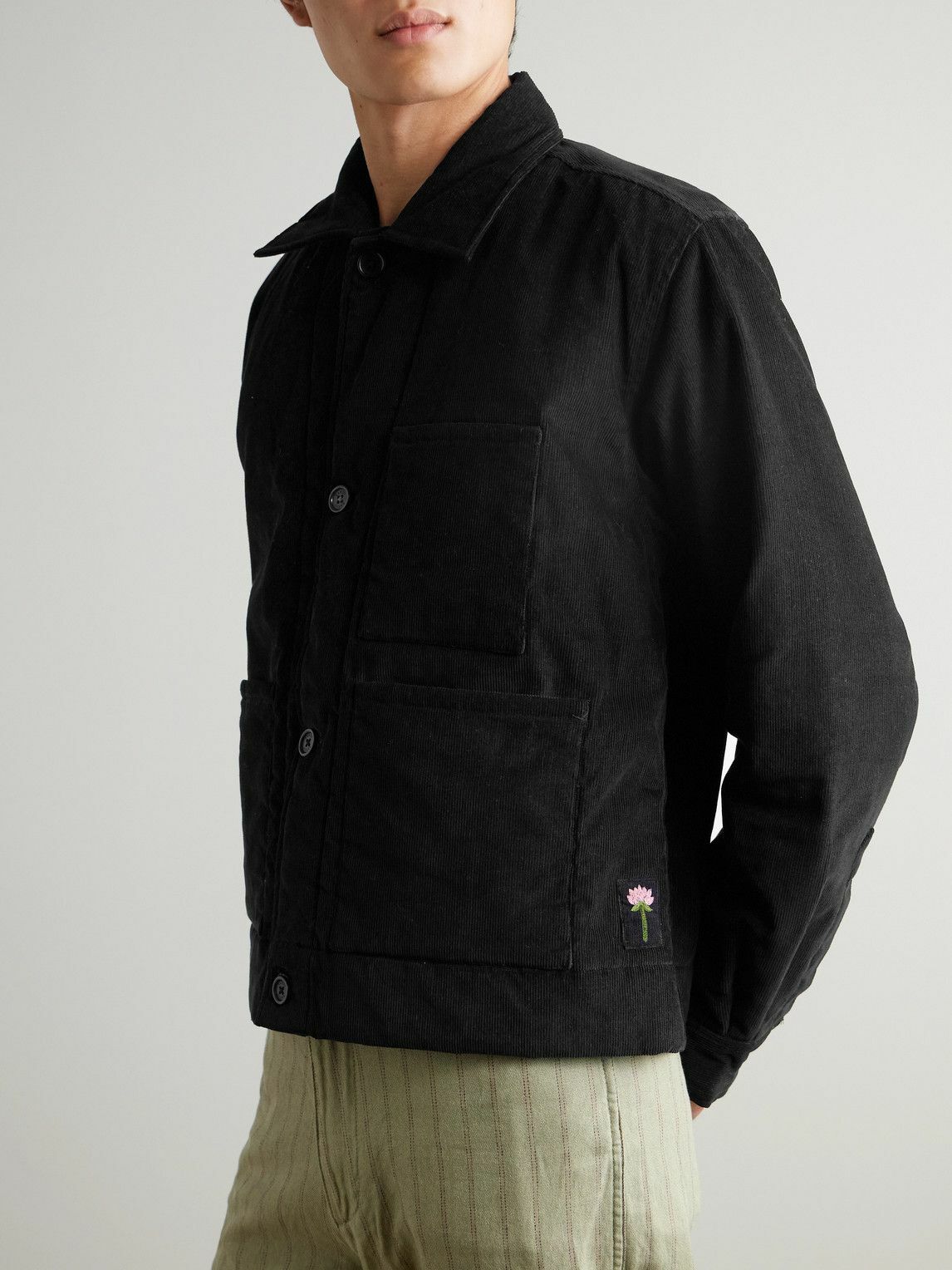 Kardo - Bodhi Embroidered Cotton-Corduroy Jacket - Black Kardo