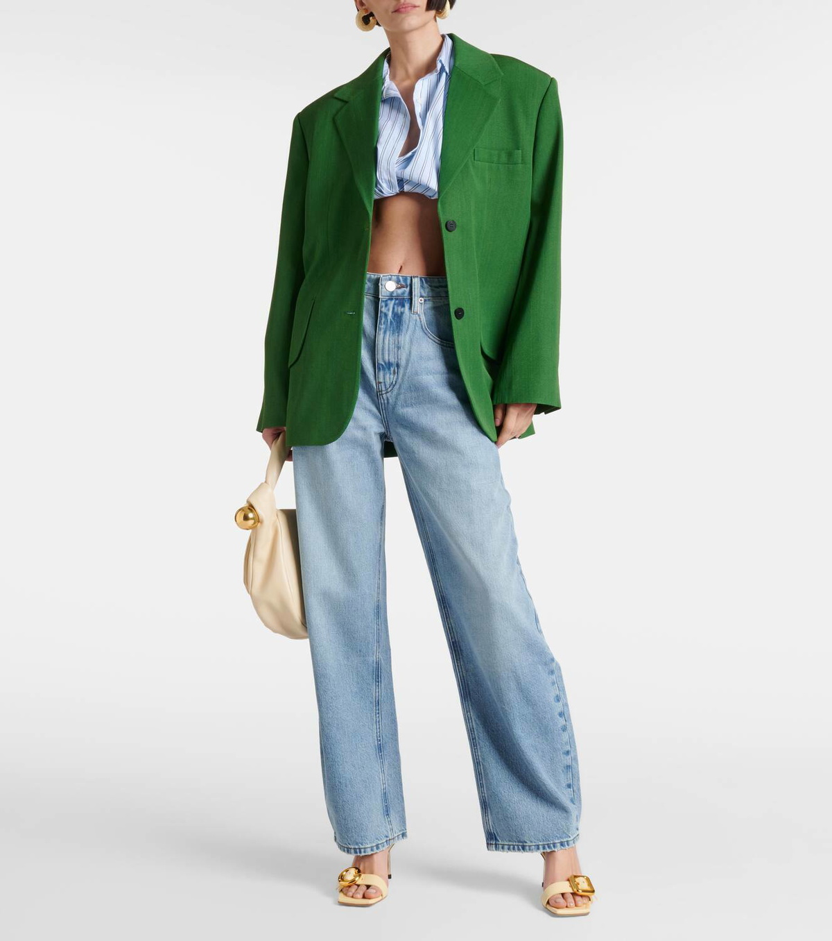 Frame High-rise barrel-leg jeans Frame Denim