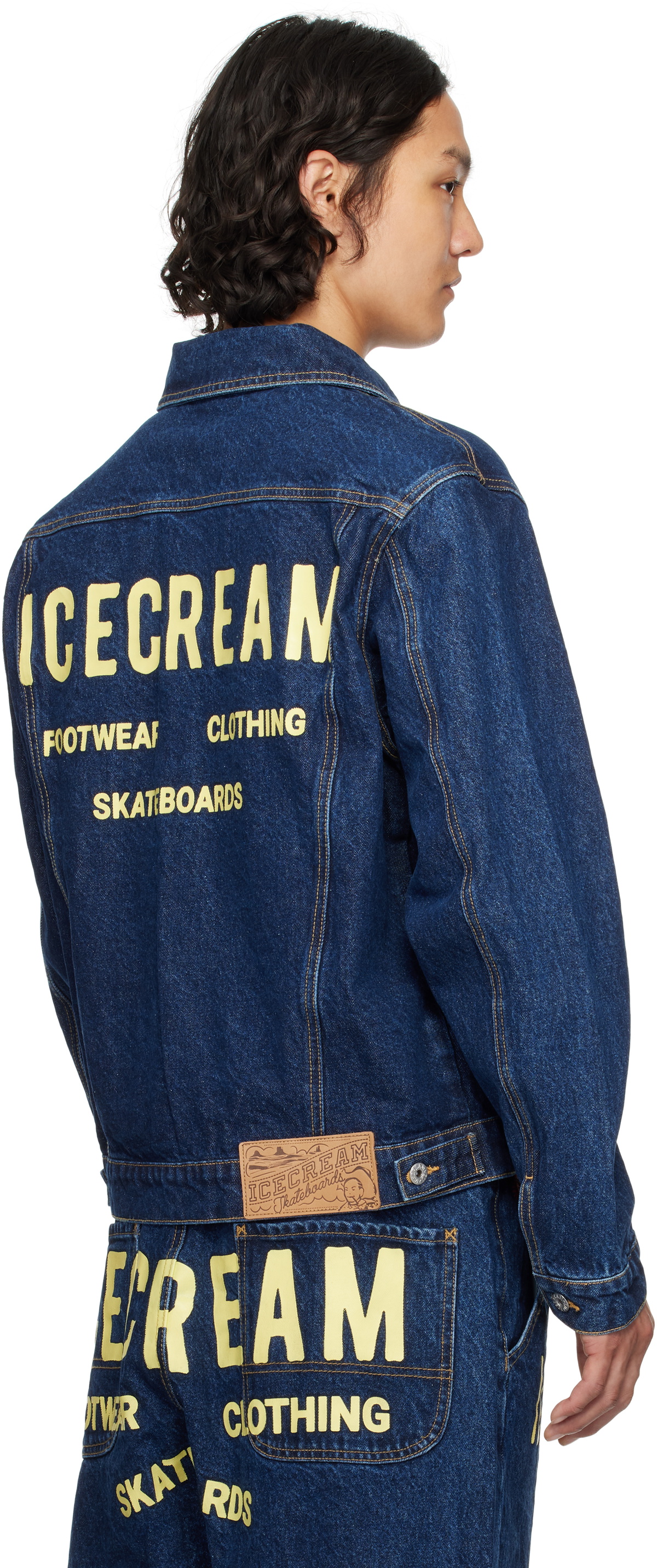 ICECREAM Indigo 'Ice Cream' Cowboy Trucker Denim Jacket ICECREAM