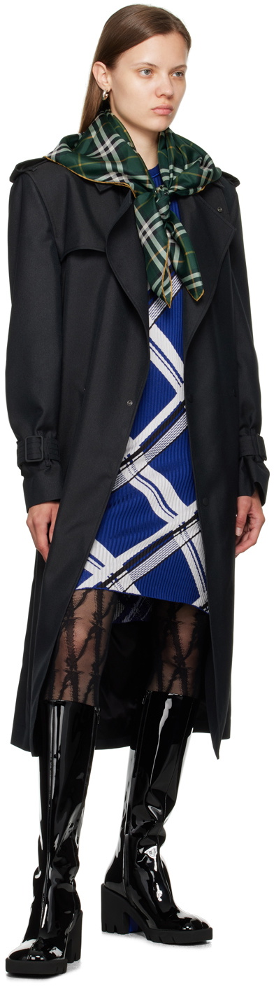 Burberry Green Check Silk Scarf Burberry