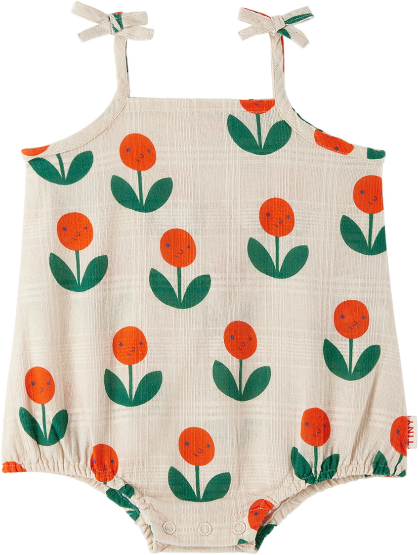 TINYCOTTONS Baby Off-White Peonies Bodysuit TINYCOTTONS