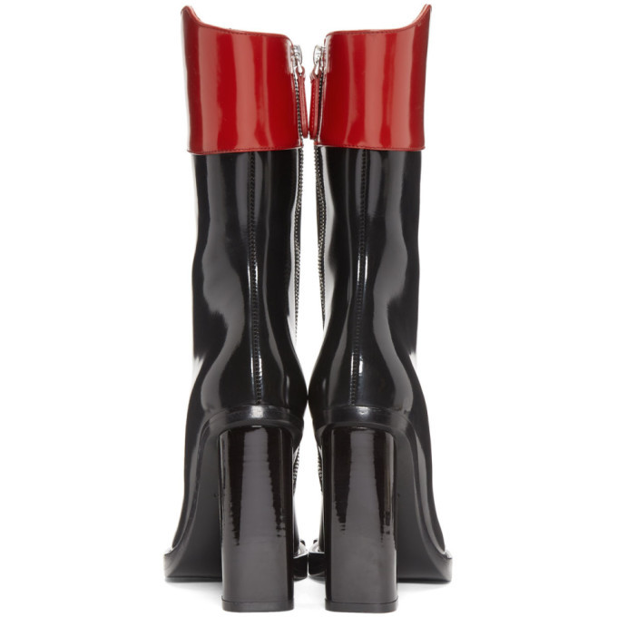 Alexander McQueen Black and Red Hybrid Boots Alexander McQueen