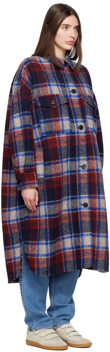 Isabel Marant Etoile Red & Blue Fontizi Coat Isabel Marant Etoile