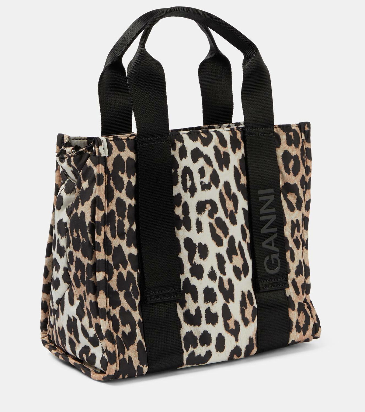 Ganni Small leopard-print tote bag GANNI