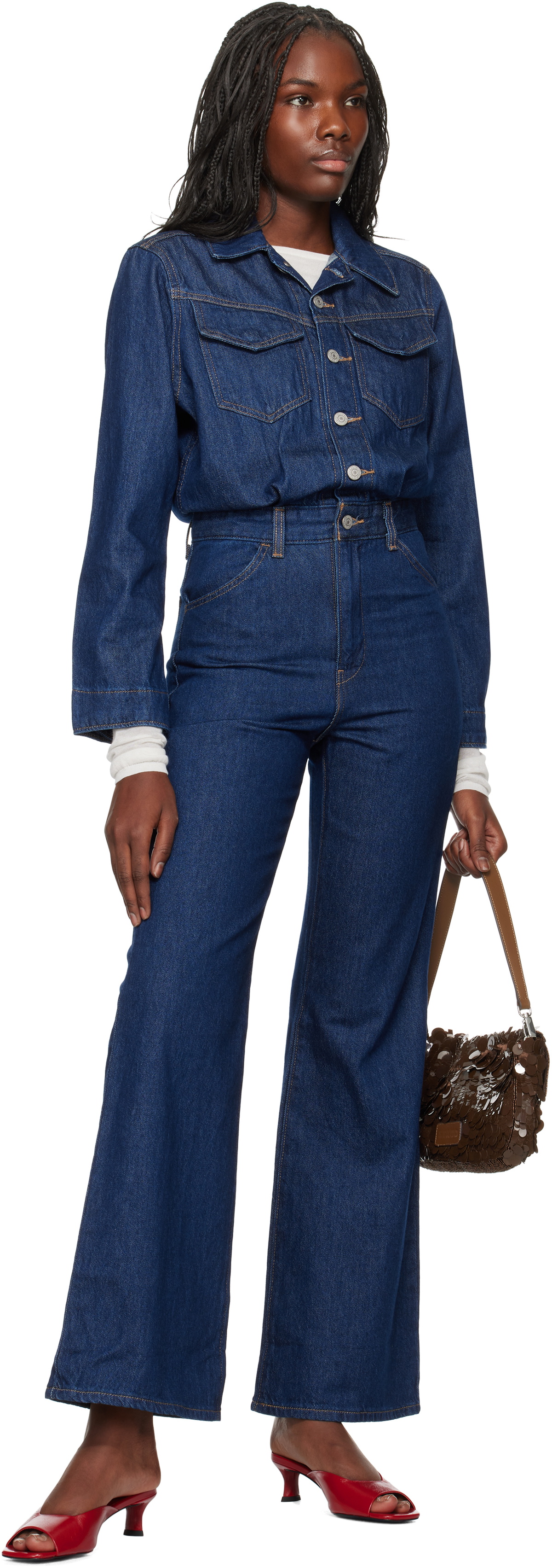 Levi's Blue Western Denim Jumpsuit Levi's Red