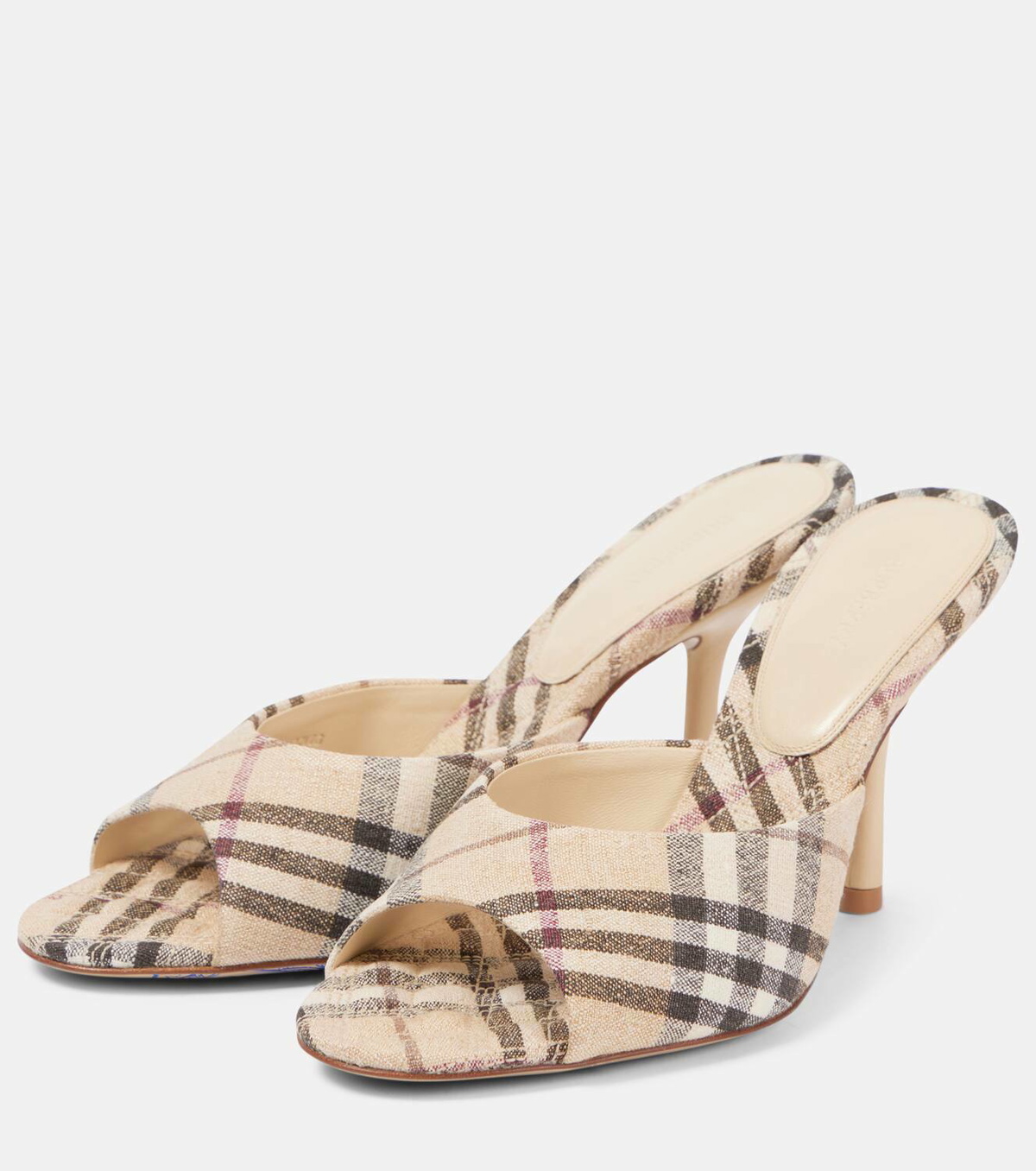 Burberry Burberry Check leather-lined mules Burberry