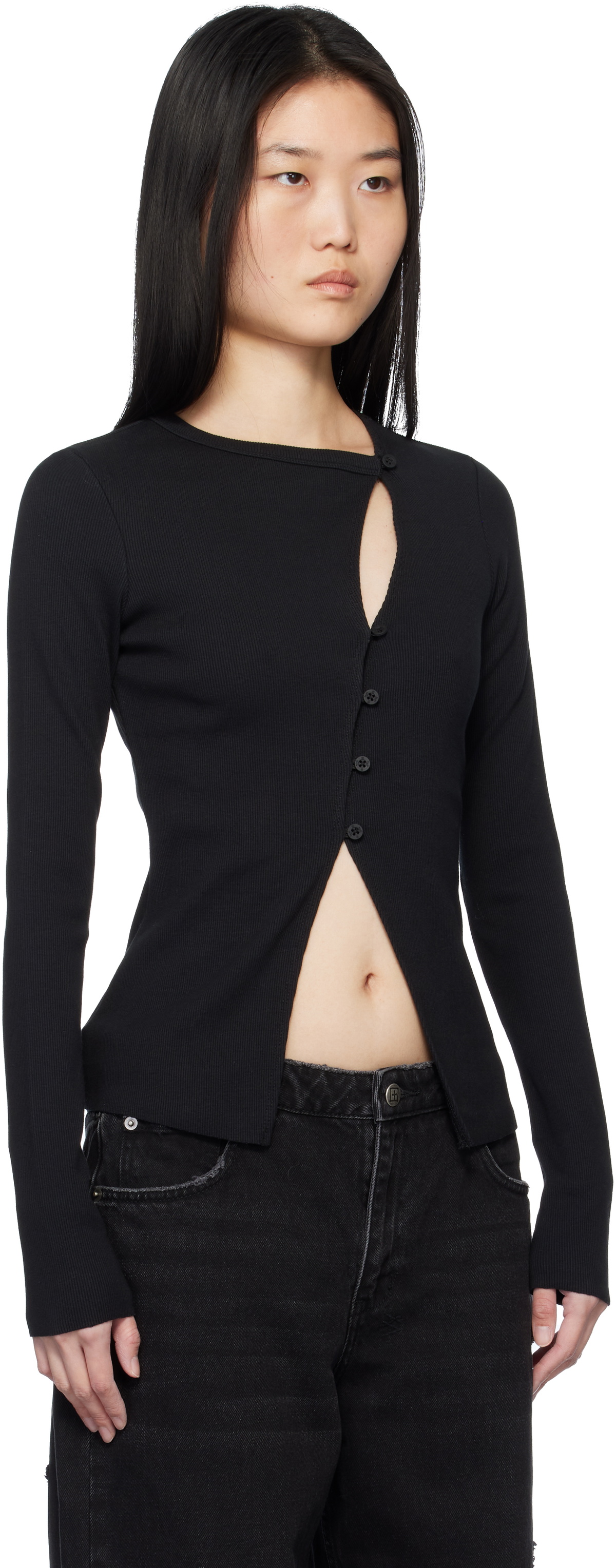 Ksubi Black Rework Long Sleeve Top Ksubi