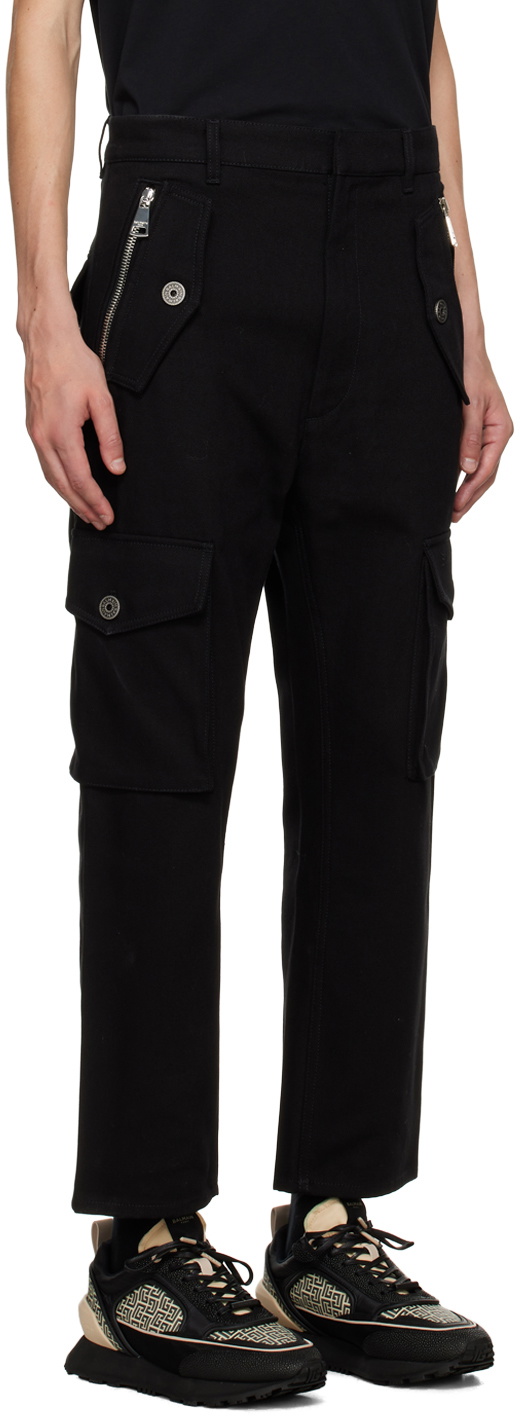 Balmain Black Zip Cargo Pants Balmain