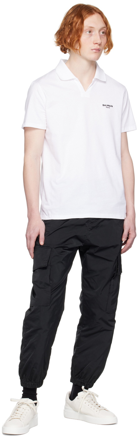 Balmain White Flocked Polo Balmain