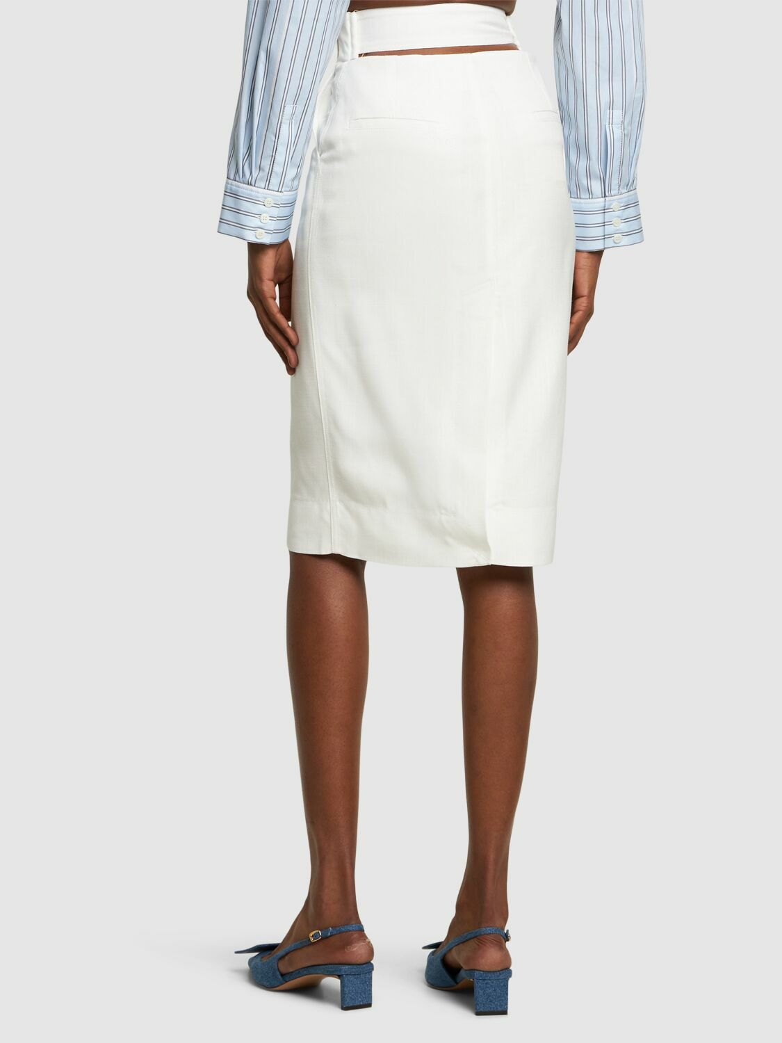 JACQUEMUS - La Jupe Midi Bari Viscose Midi Skirt Jacquemus