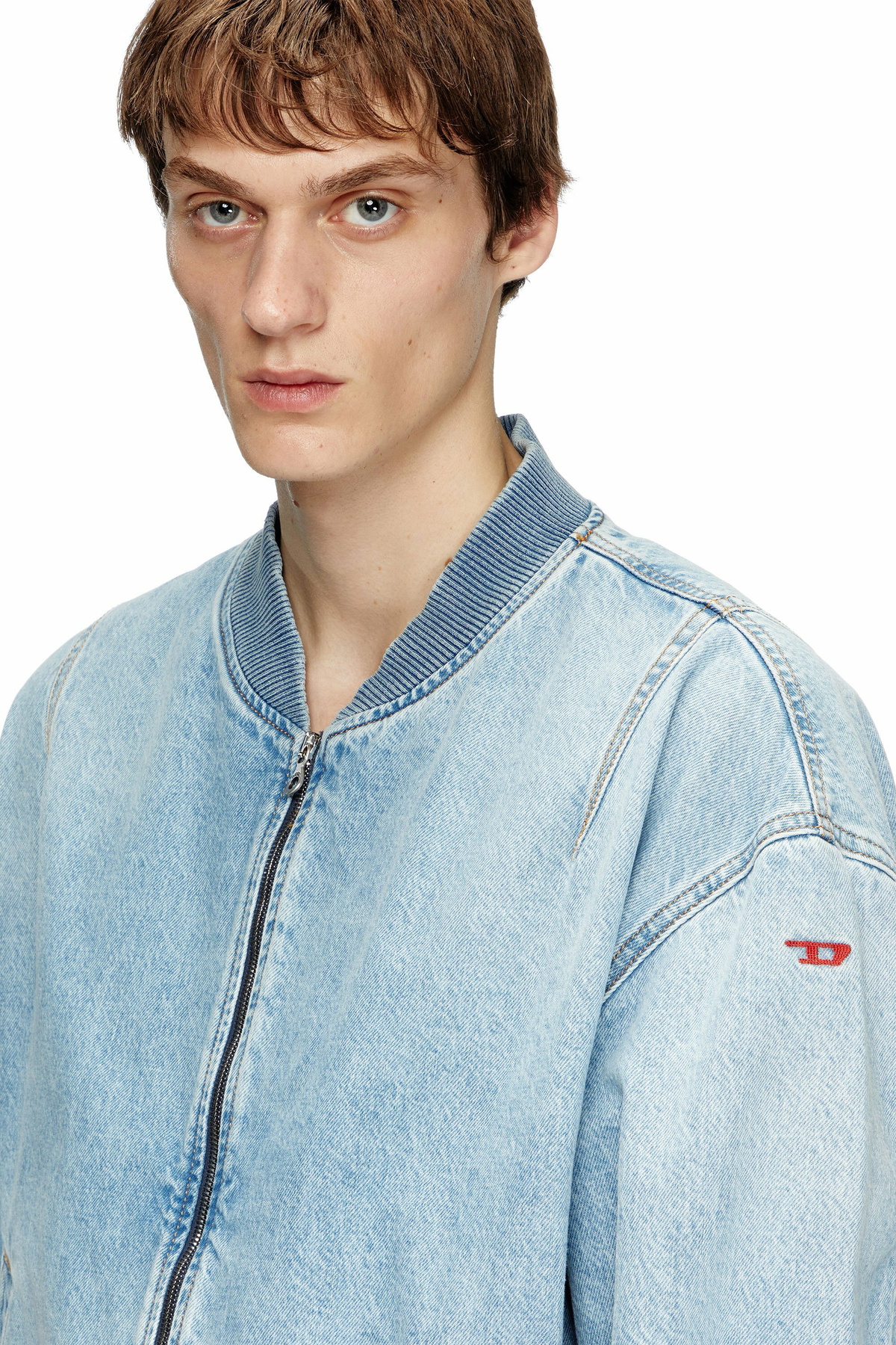 Diesel Bomber jacket in denim - Denim Jackets Mens in Blue Diesel