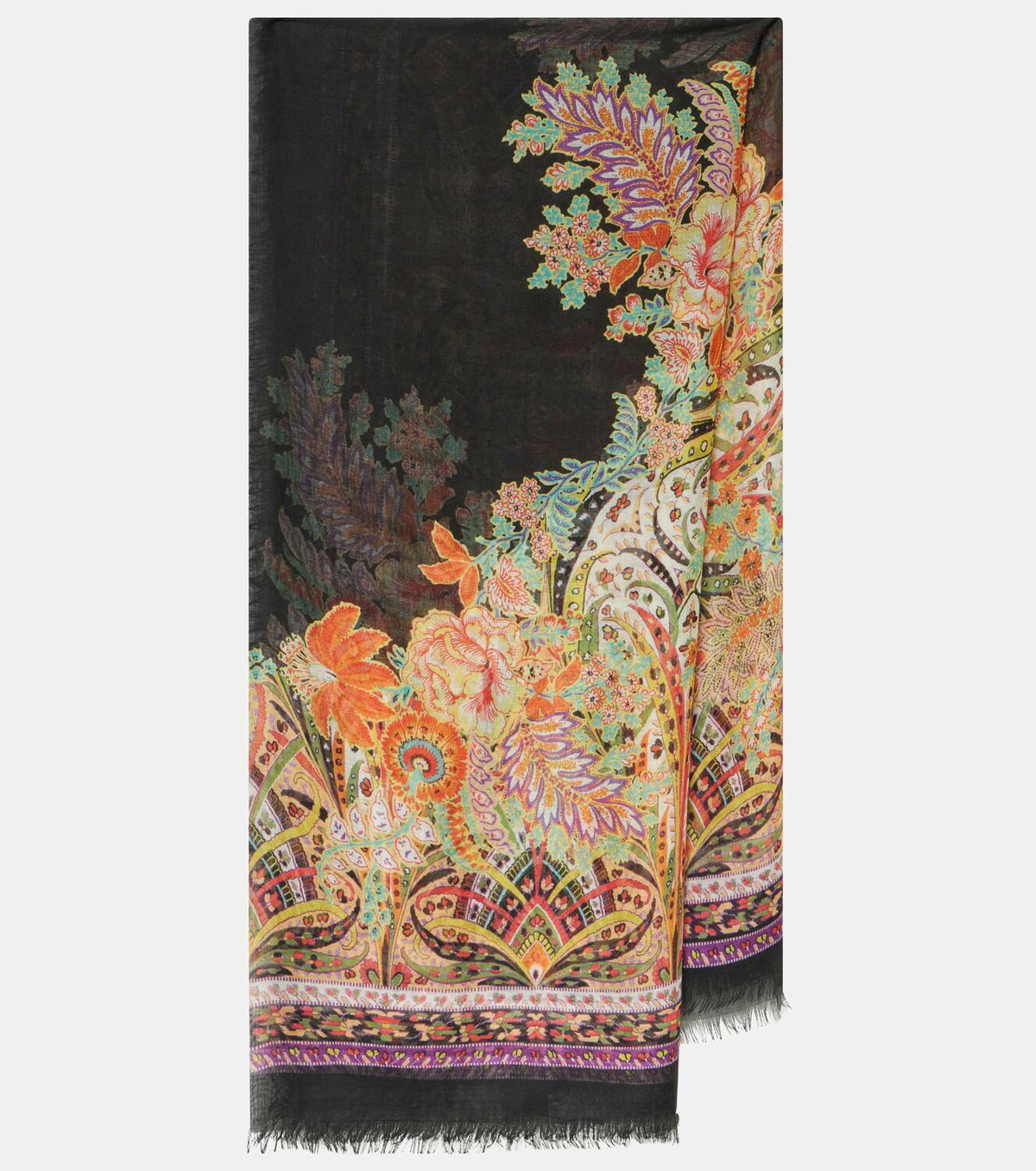 Etro Printed satin scarf Etro