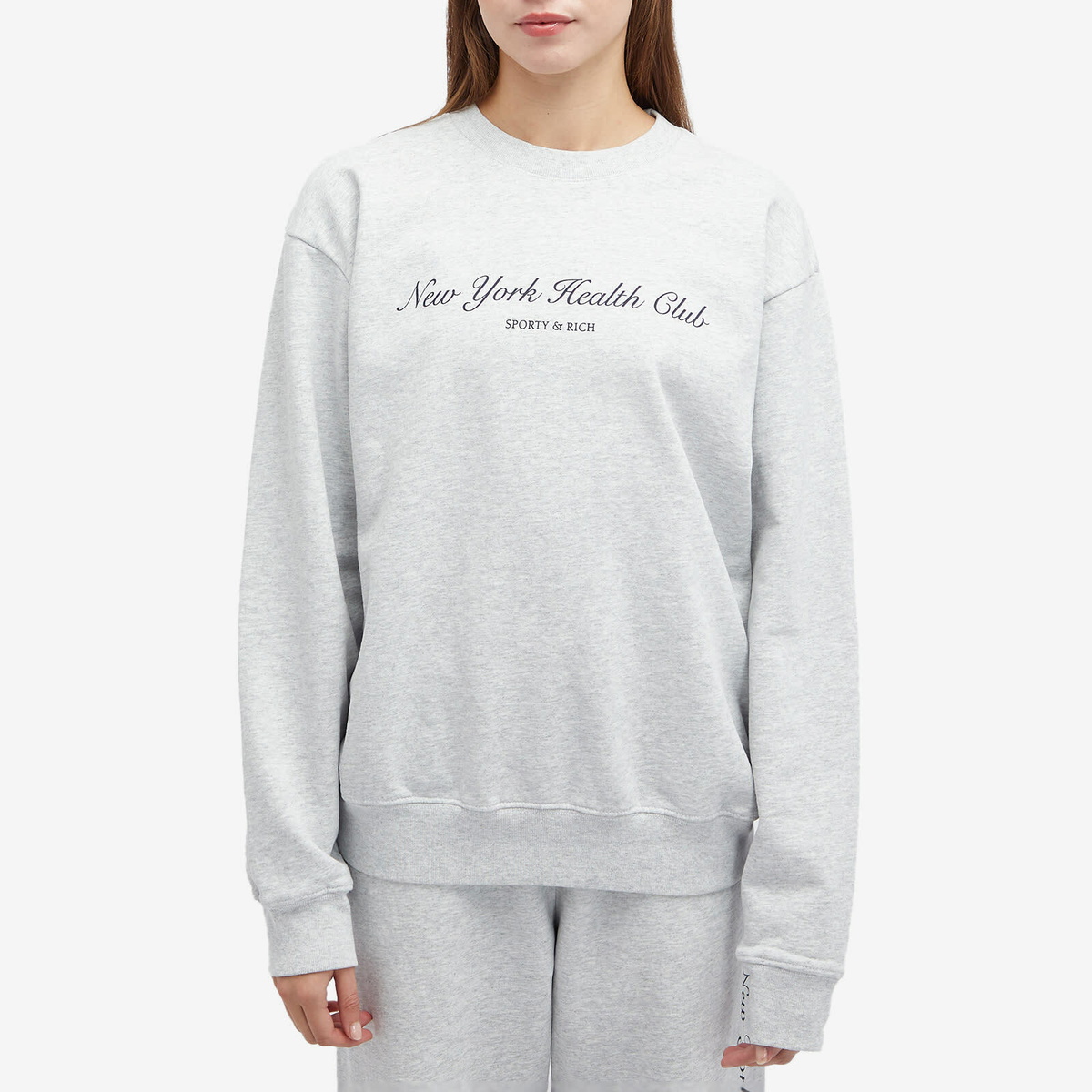 Sporty & Rich Women's NY Health Club Crewneck in Heather Sporty & Rich Women's NY Health Club Crewneck in Heather