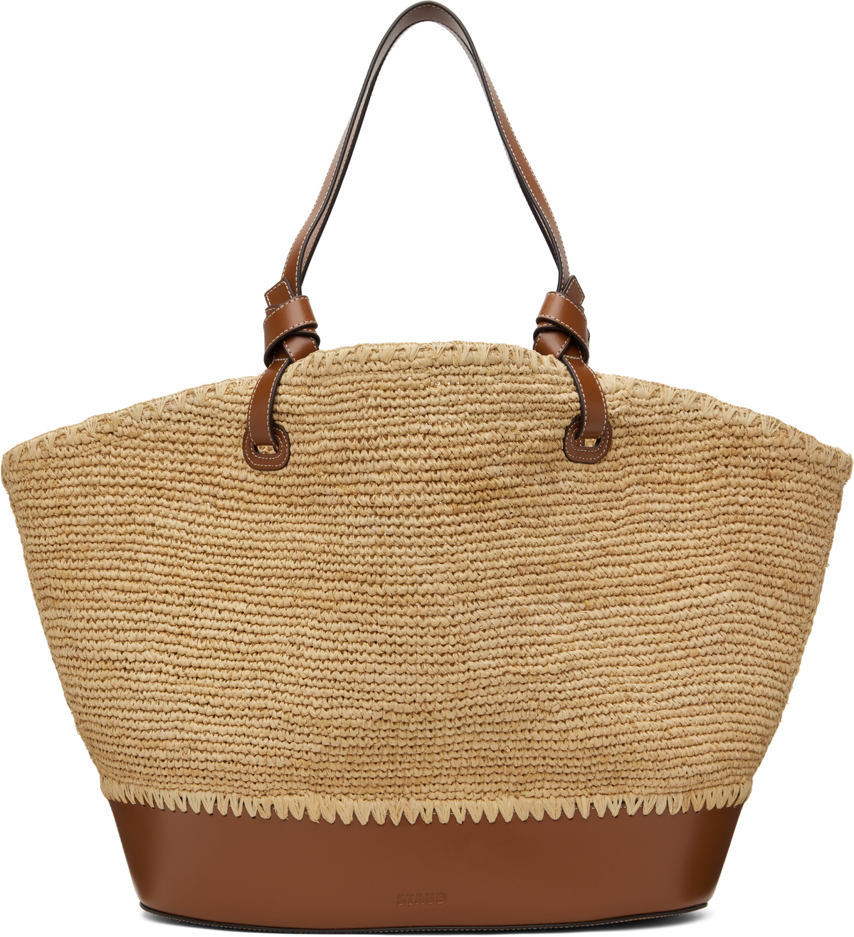 Staud Beige Squillo Raffia Tote Staud
