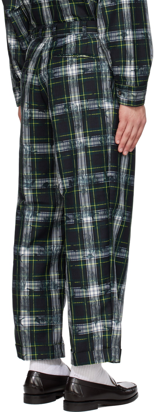 BEAMS PLUS Navy & Green Check Trousers Beams Plus