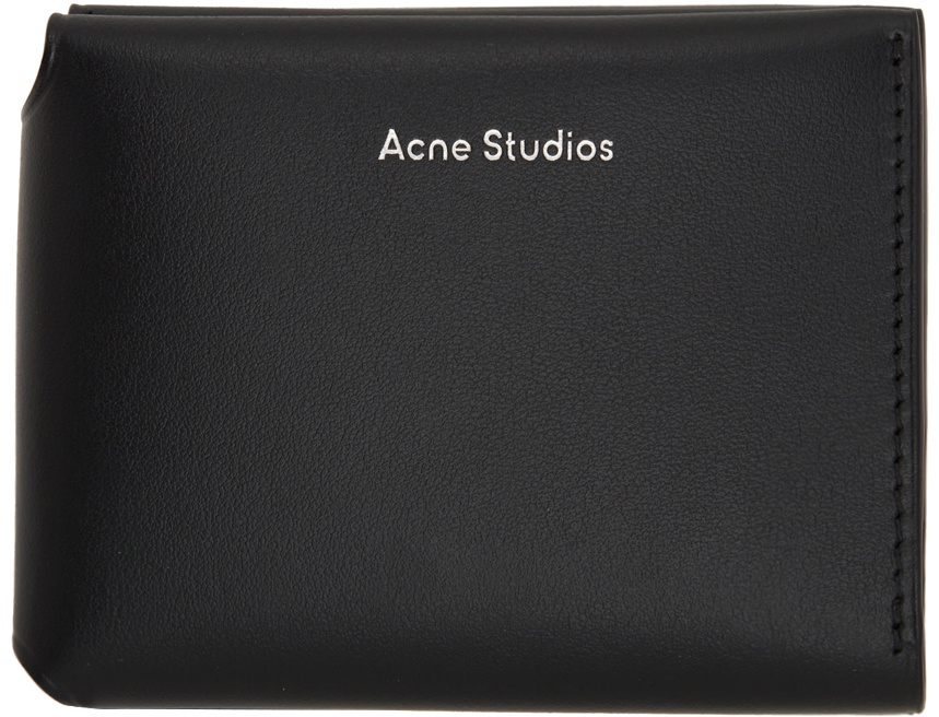 Acne Studios Black Logo Trifold Wallet Acne Studios