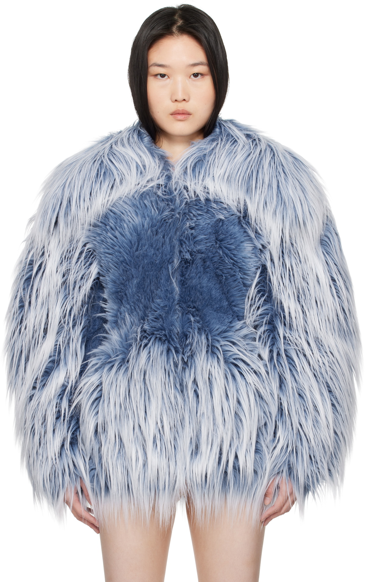 Diesel Blue W-Caby Faux-Fur Jacket Diesel