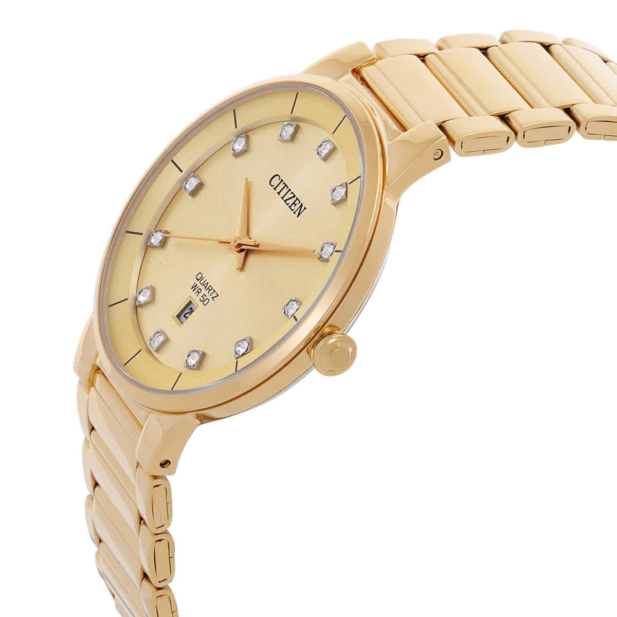 Citizen Quartz Crystal Champagne Dial Mens Watch BI5012-53Q Citizen