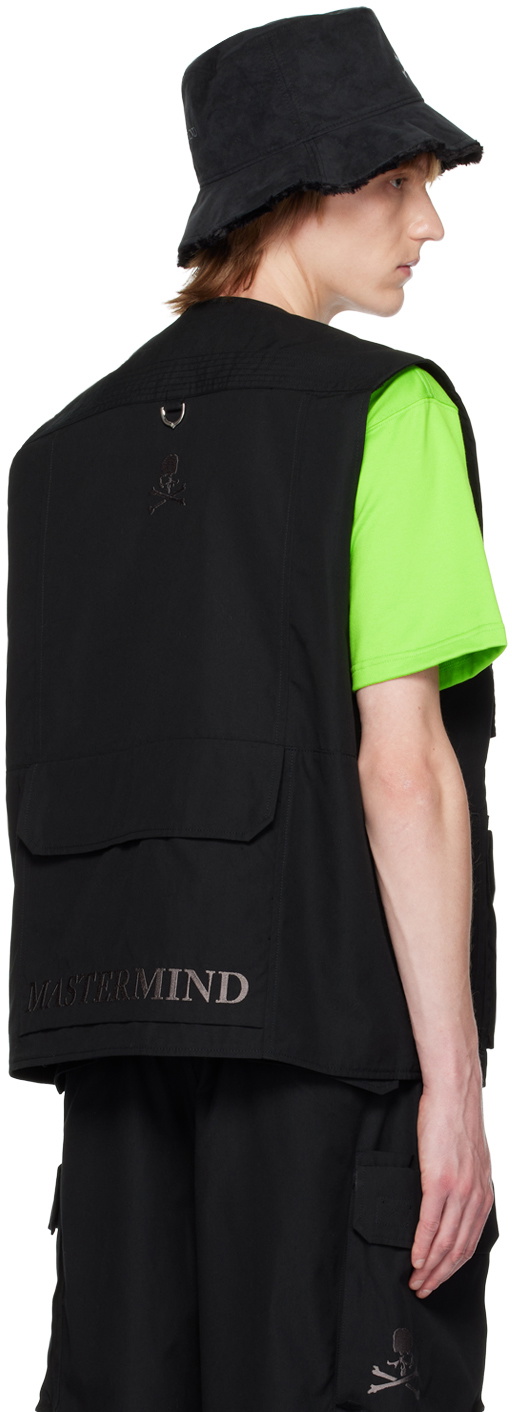 mastermind WORLD Black Multi-Pocket Vest MASTERMIND WORLD
