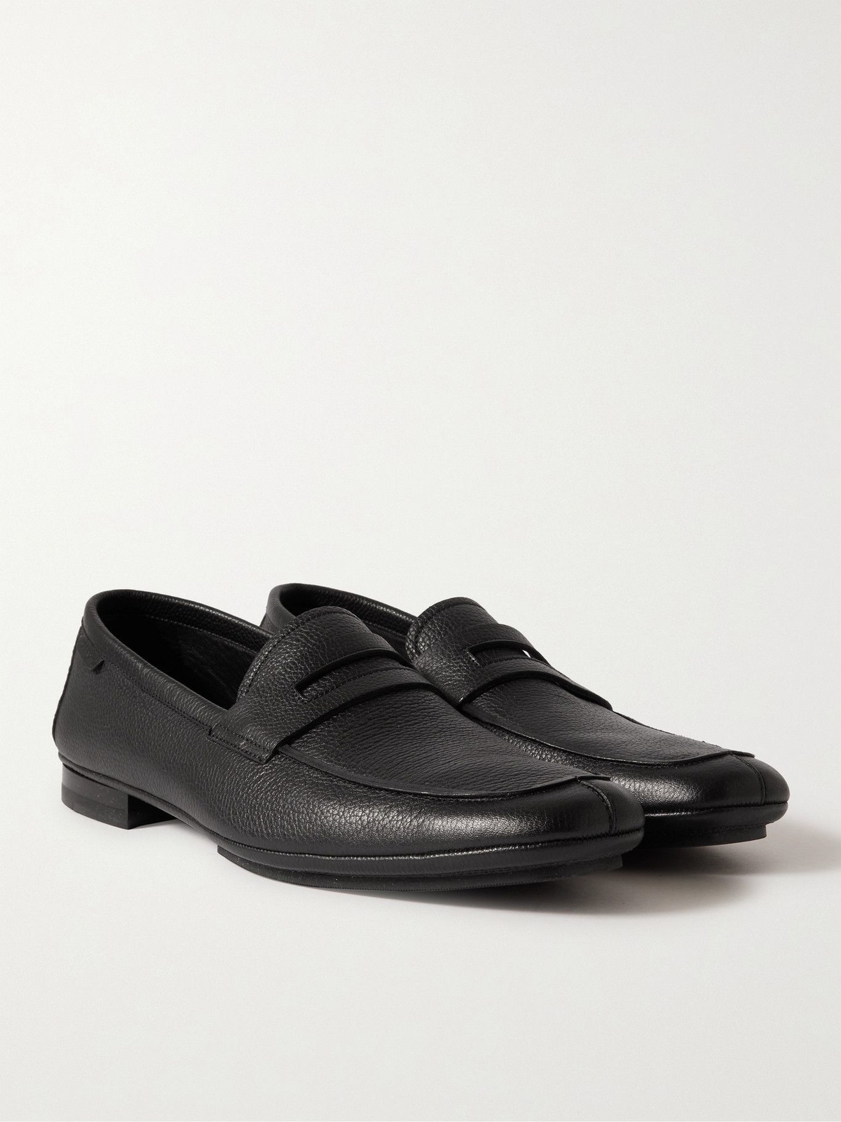 TOM FORD - Berrick Pebble-Grain Leather Penny Loafers - Black TOM FORD