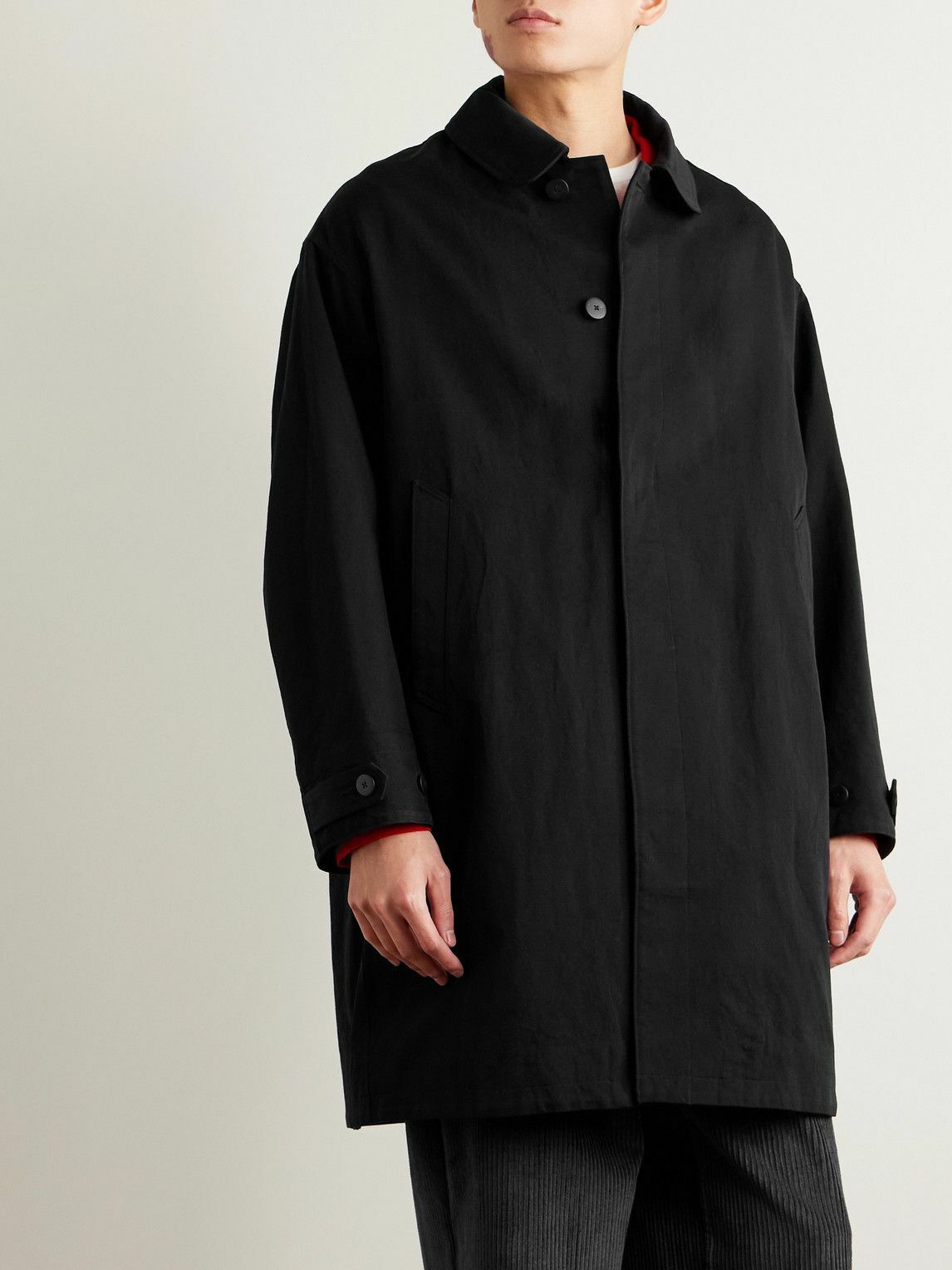 Visvim - Balmat Wool and Linen-Blend Twill Coat - Black Visvim