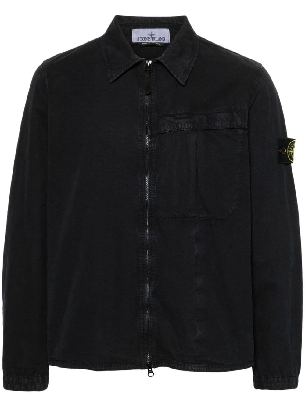 STONE ISLAND - Logo Cotton Overshirt Stone Island