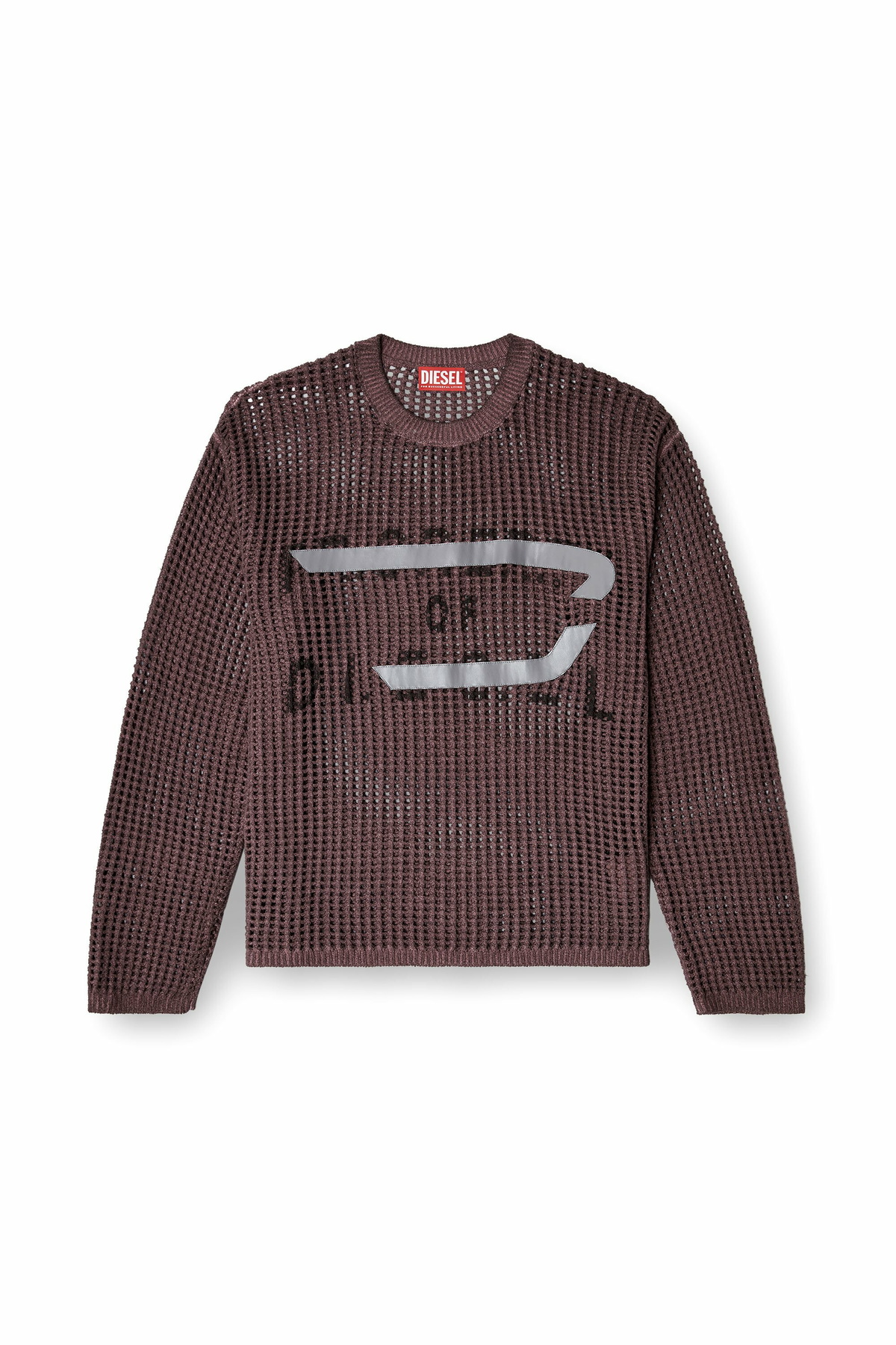 Diesel Long-sleeve mesh-knit top - Knitwear Mens in Violet Diesel