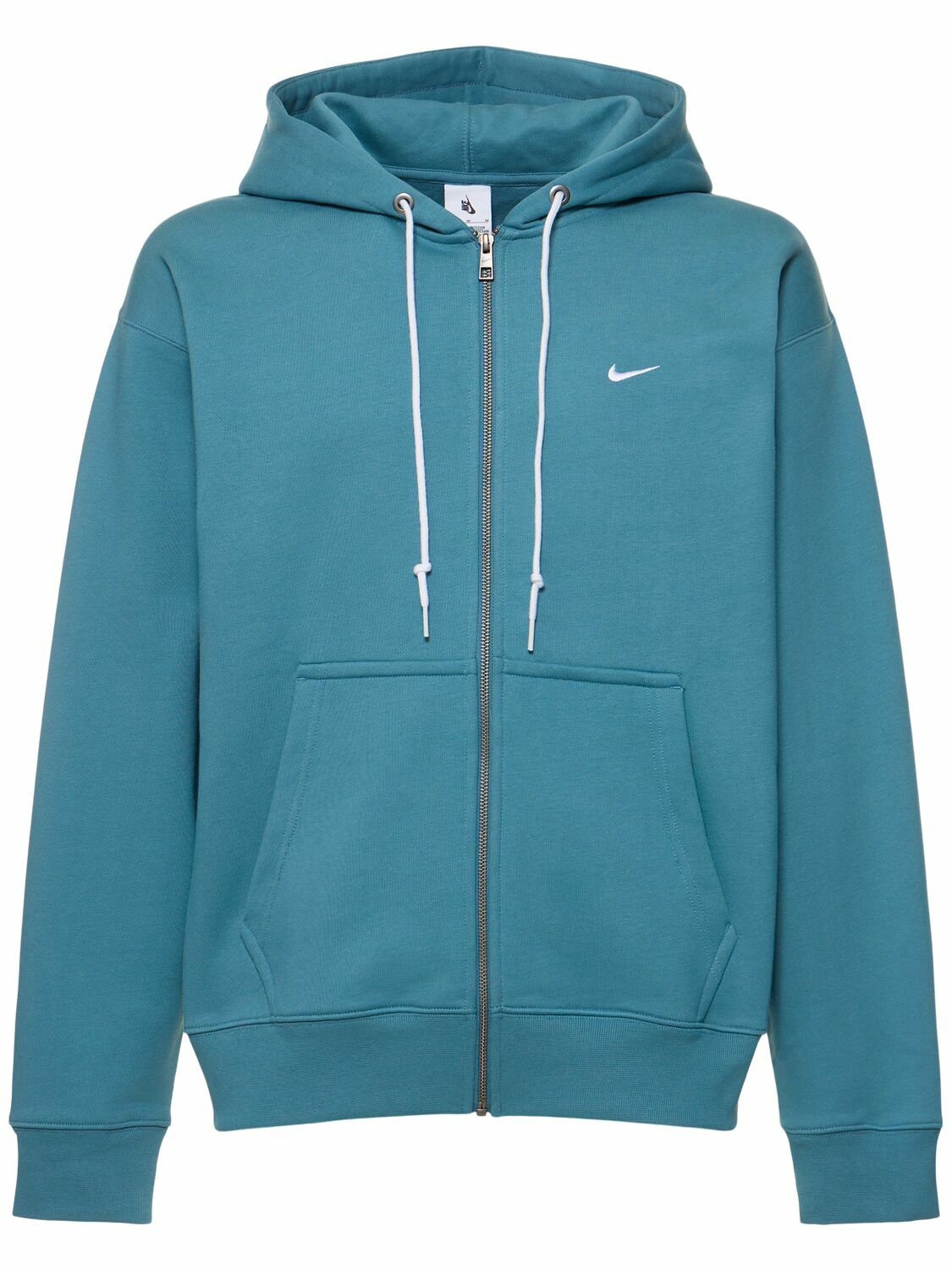 NIKE Solo Swoosh Cotton Blend Zip Hoodie Nike