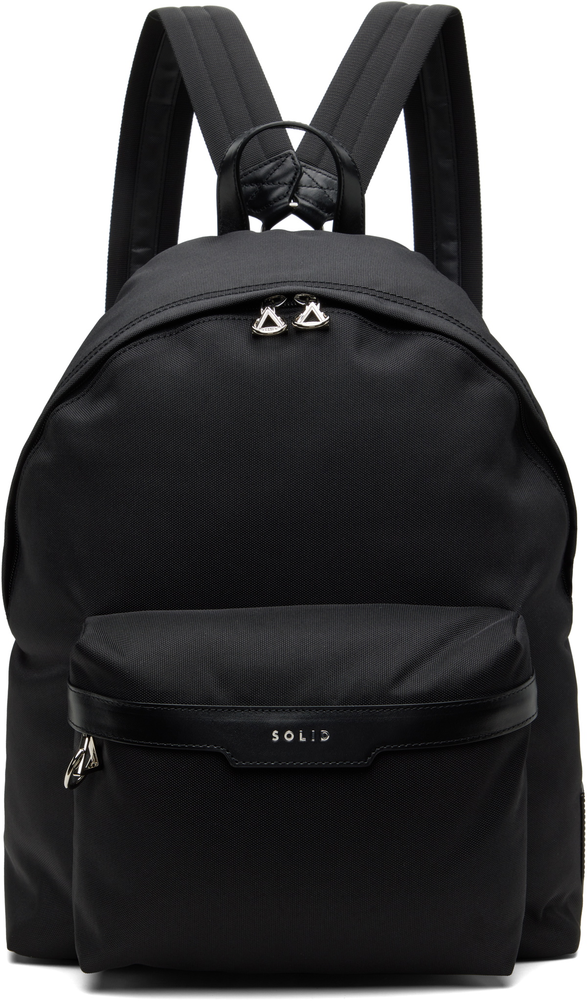 Solid Homme Black Solid Leather Combi Backpack Solid Homme