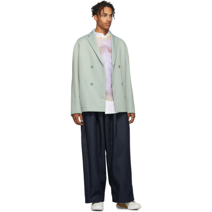 OAMC Blue Bleach Double-Breasted Blazer OAMC