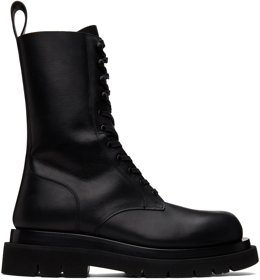 Bottega Veneta Black Lug Lace-Up Boots Bottega Veneta