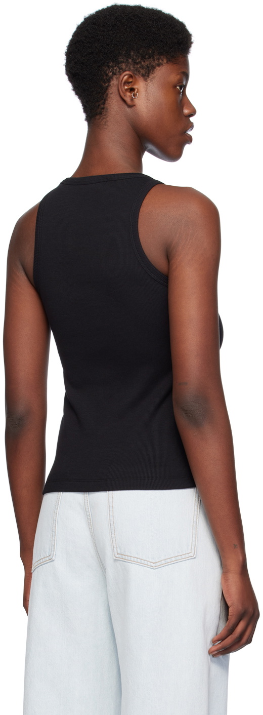 MSGM Black Embroidered Tank Top MSGM