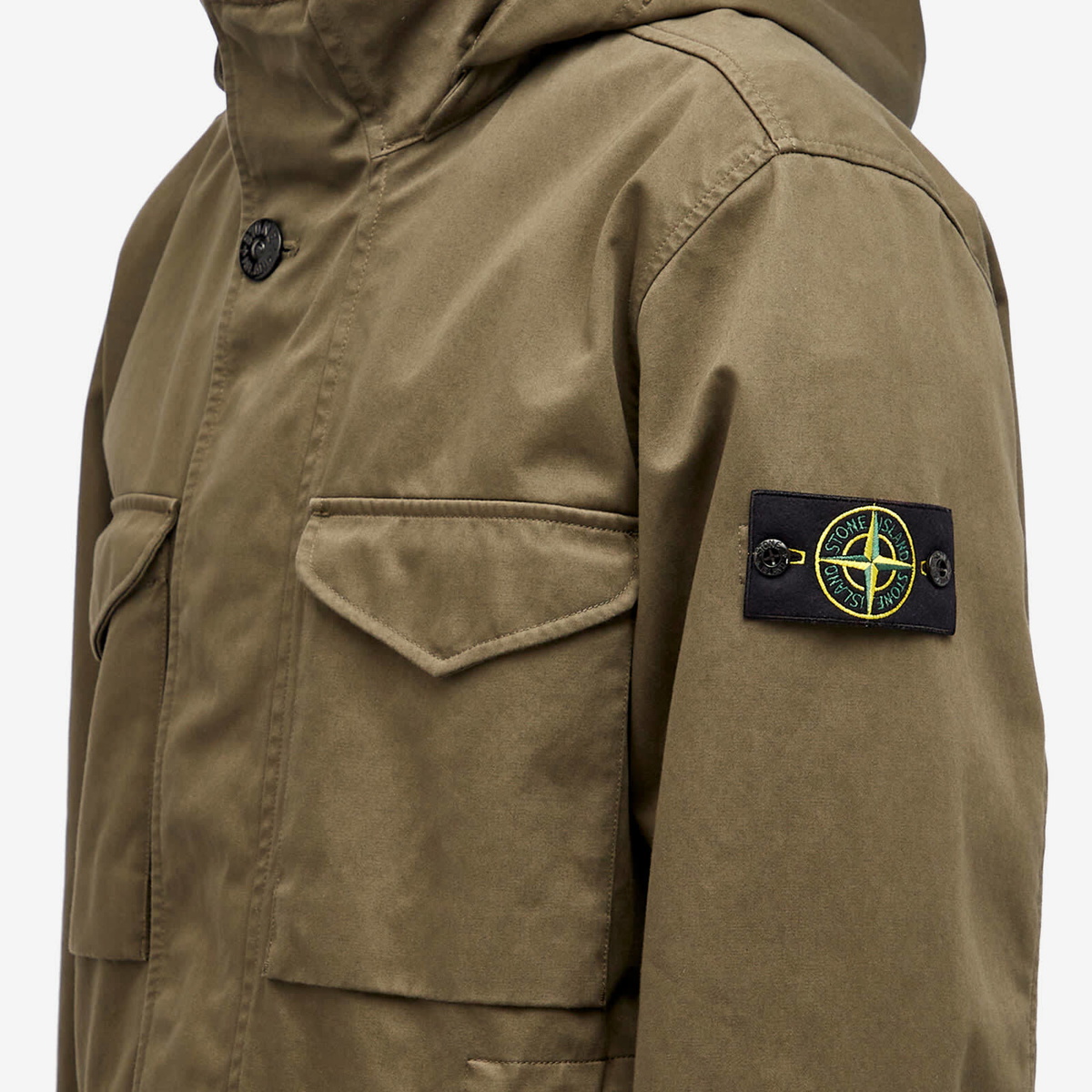 Stone Island Men's Raso Gommato 3L Field Jacket in Military Green Stone ...