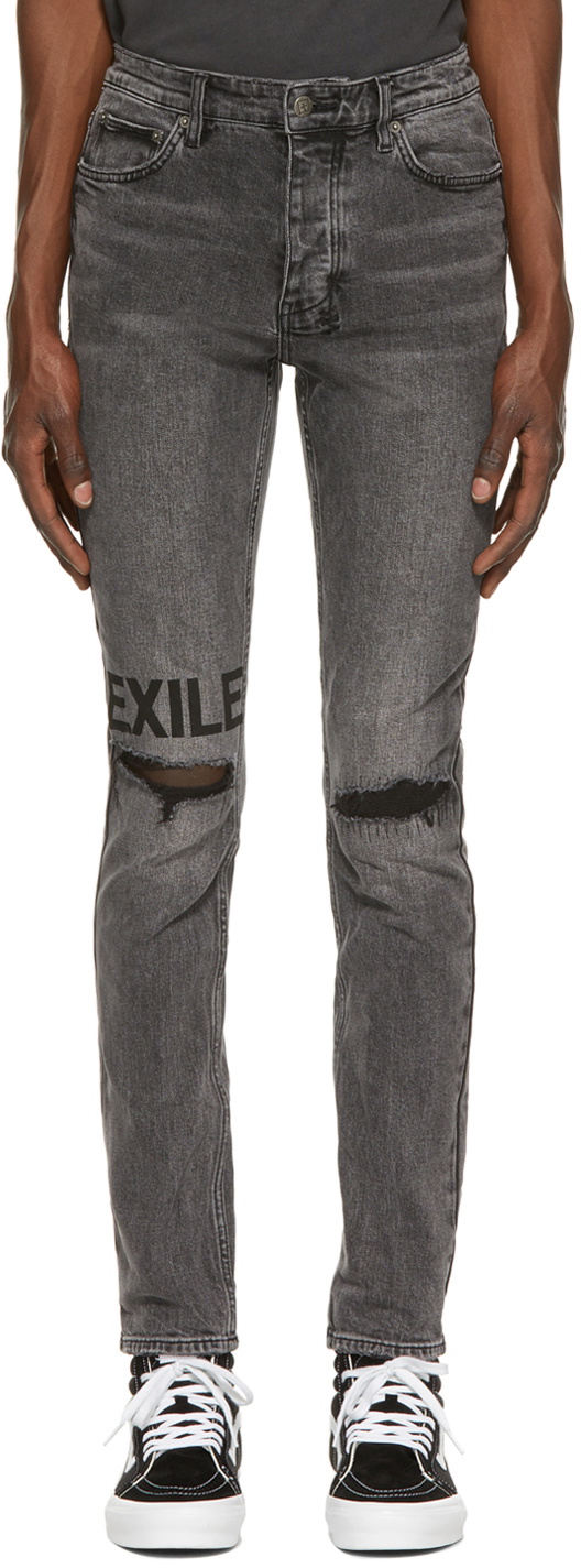 Ksubi Grey 'Exile' Trashed Chitch Jeans Ksubi