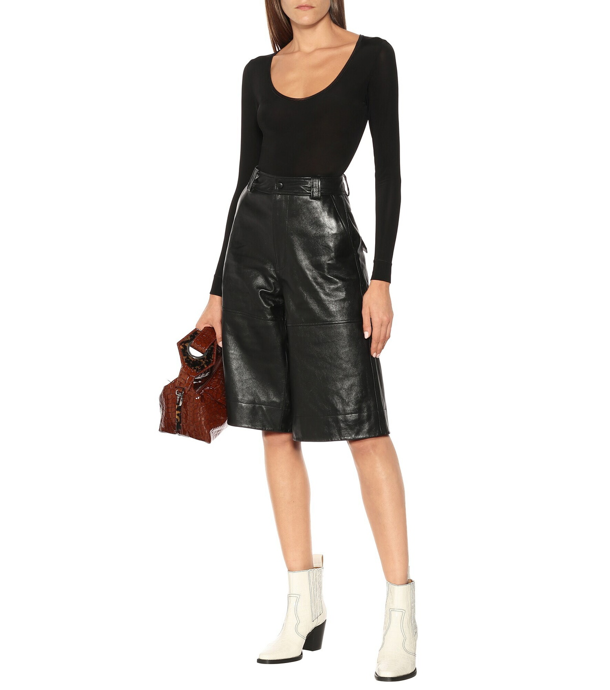 Ganni - Leather shorts GANNI