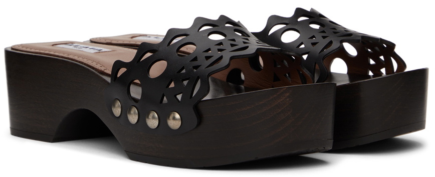 ALAÏA Black Vienne Wooden Clogs ALAÏA