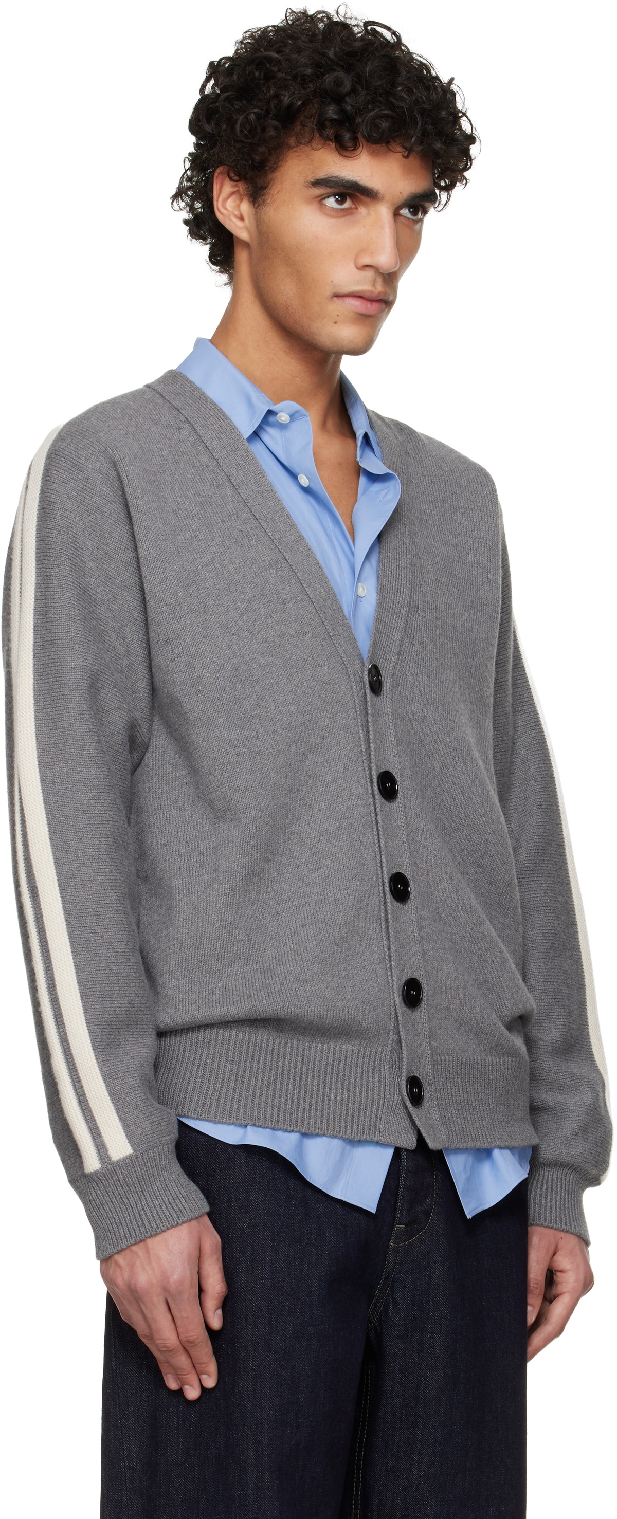Jil Sander Gray Cashmere Cardigan Jil Sander