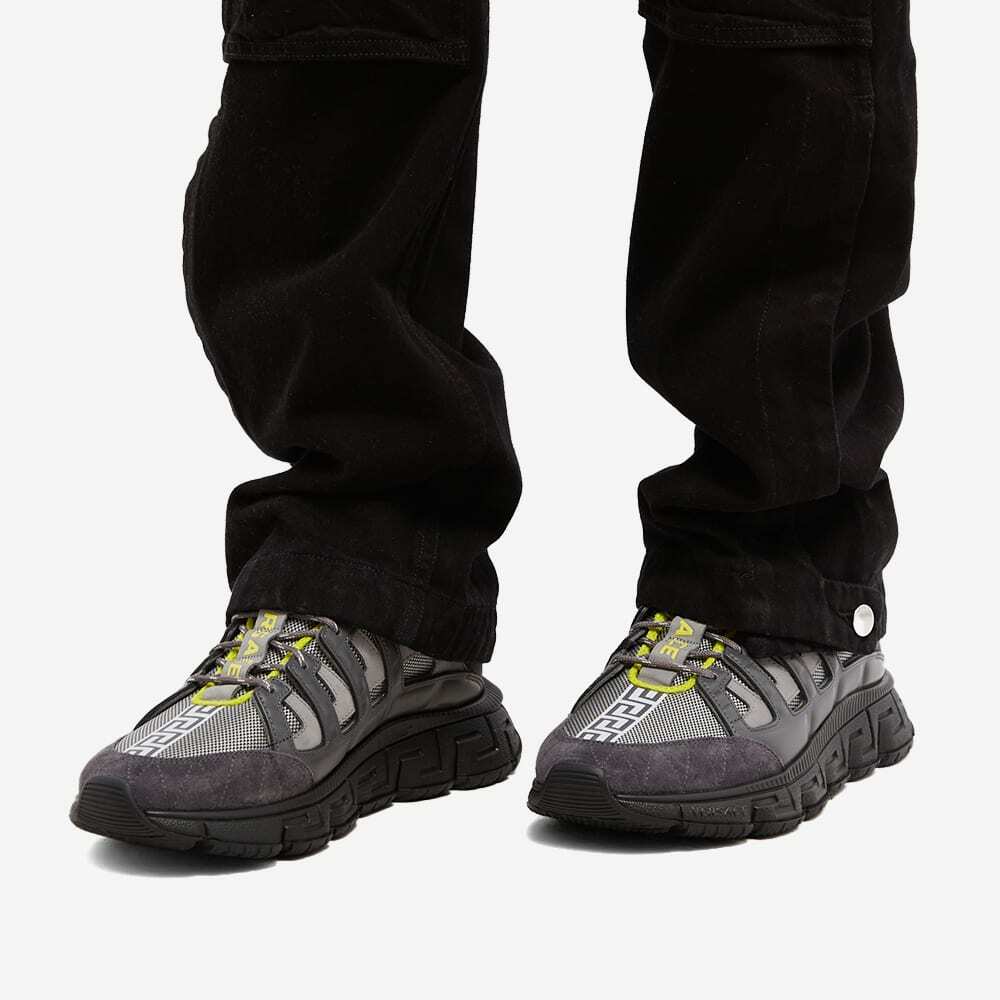 Versace Men's Trigreca Sneakers in Grey/Yellow Versace