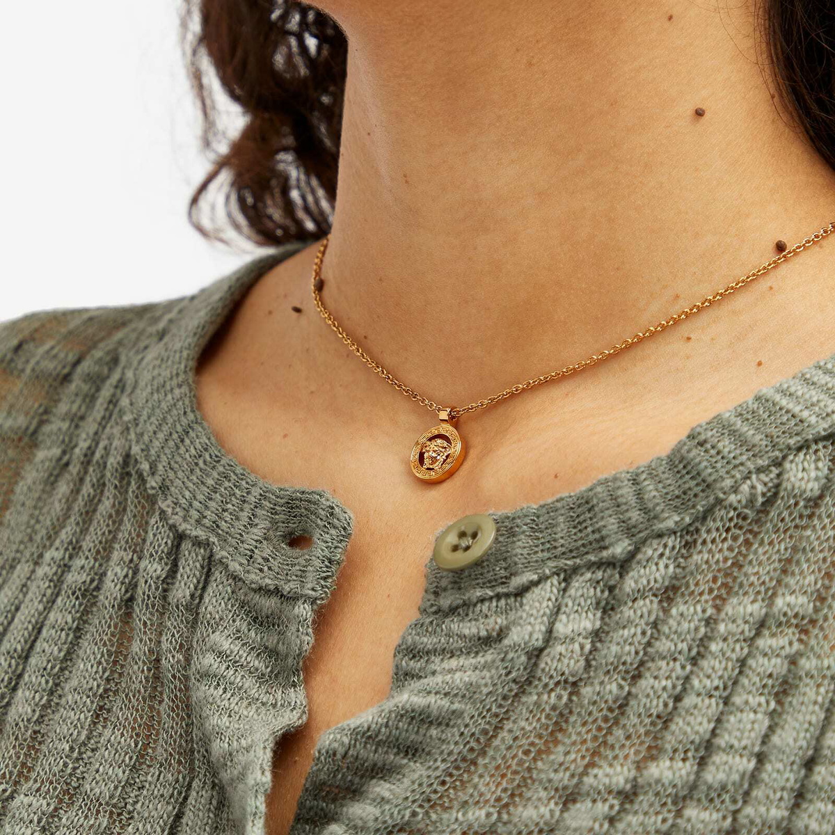 Versace Women's Logo Necklace in Gold Versace
