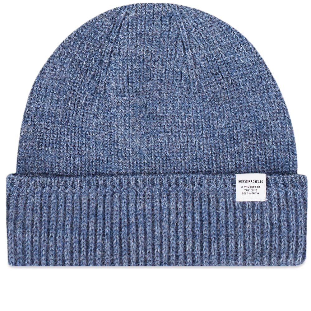 Norse Projects Men's Wool Watch Cap in Calcite Blue Norse Projects